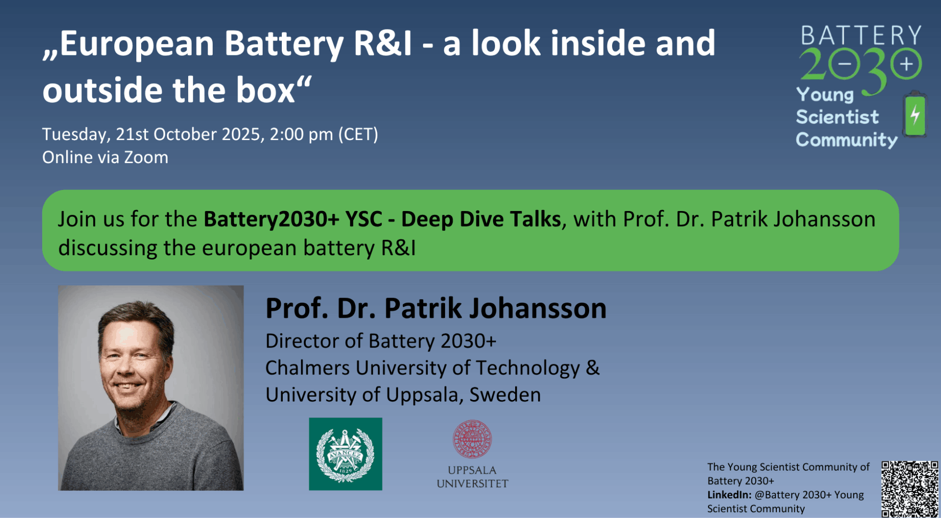 Battery 2030+ YSC -Deep Dive Talks - Battery 2030+